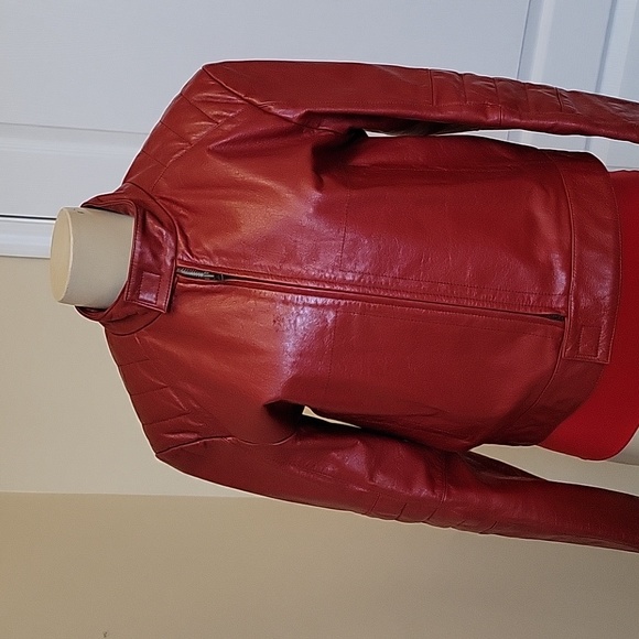 the bomb boogie | Jackets & Coats | Red Leather Bomber Jacket | Poshmark